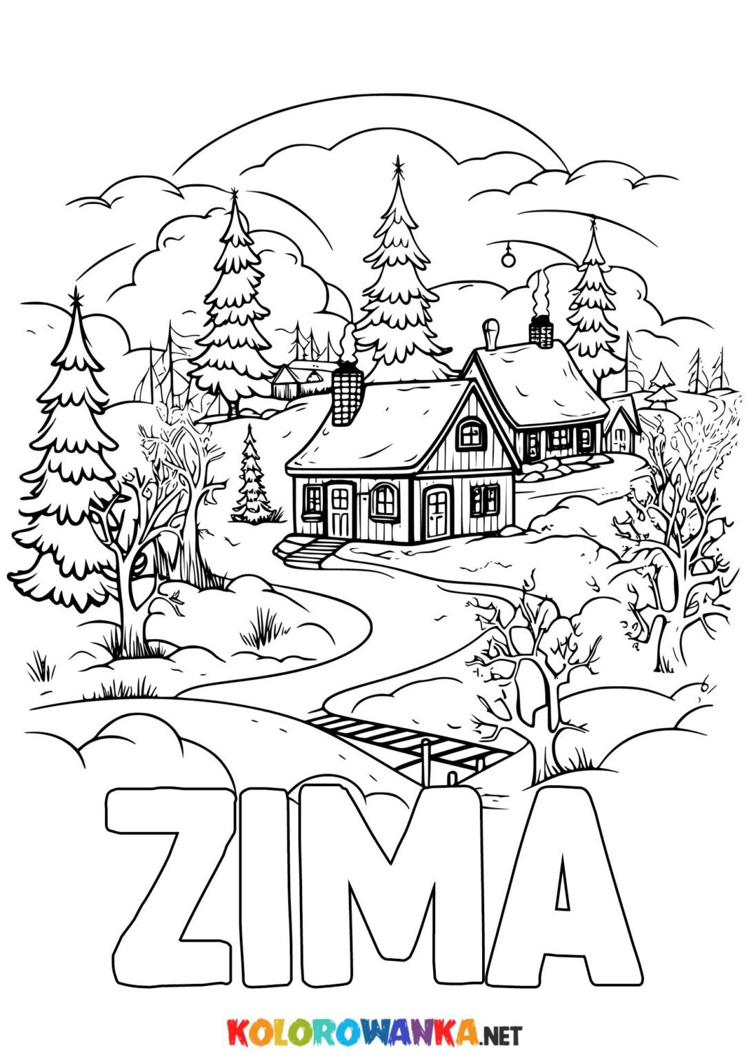 Kolorowanki zimowe - Kolorowanki do druku