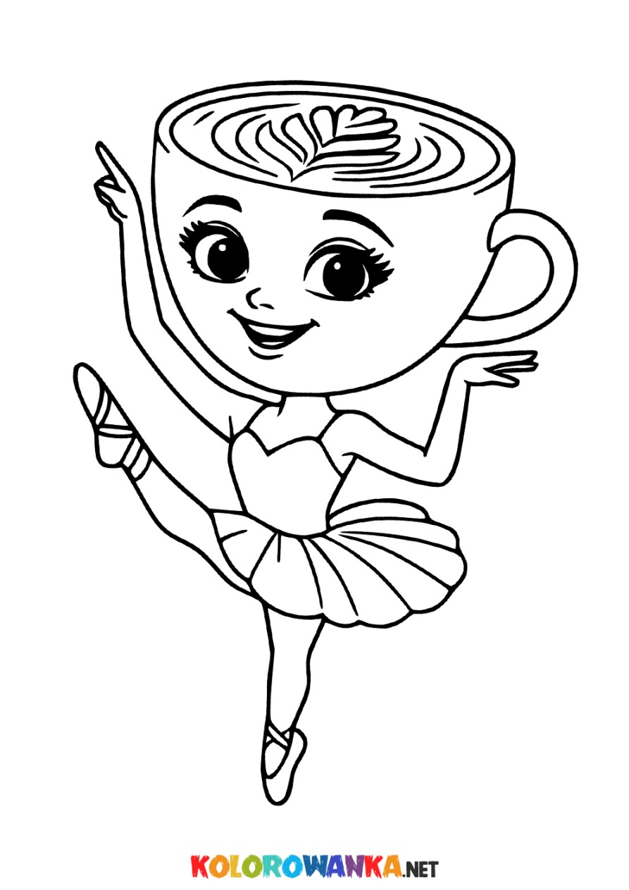 Ballerina Cappuccina kolorowanka Brainrot - Kolorowanki do druku